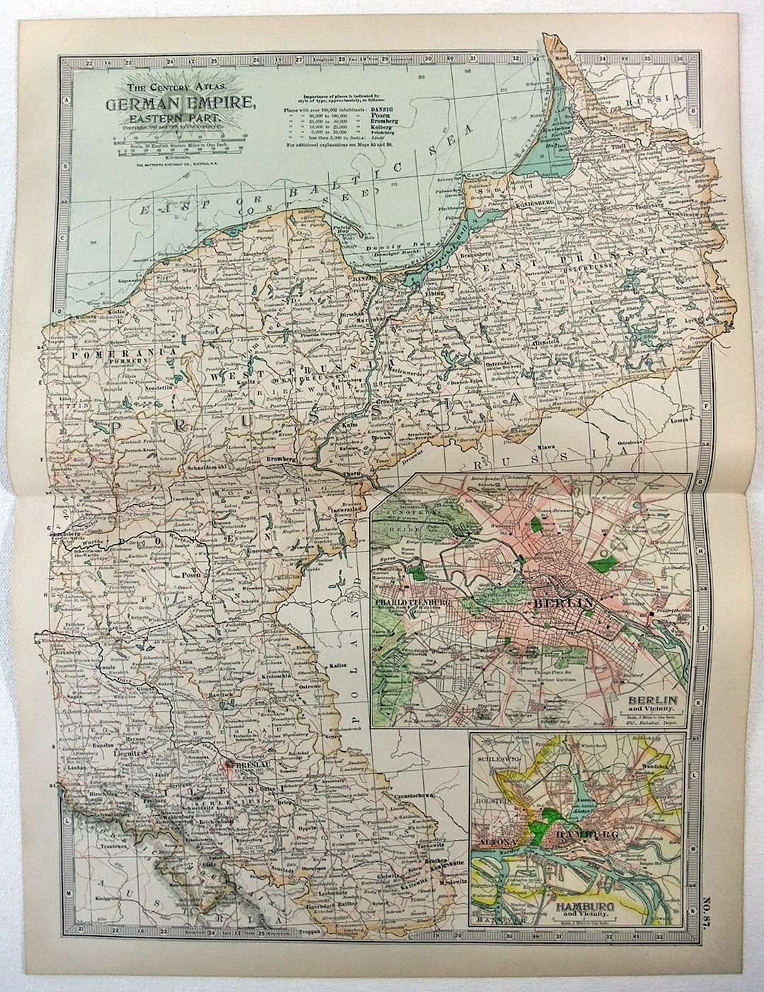 Original 1902 Map of the Eastern Part of the German Empire by the ...