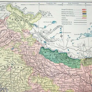 Original 1891 Map of India by Hunt & Eaton. Antique - Etsy