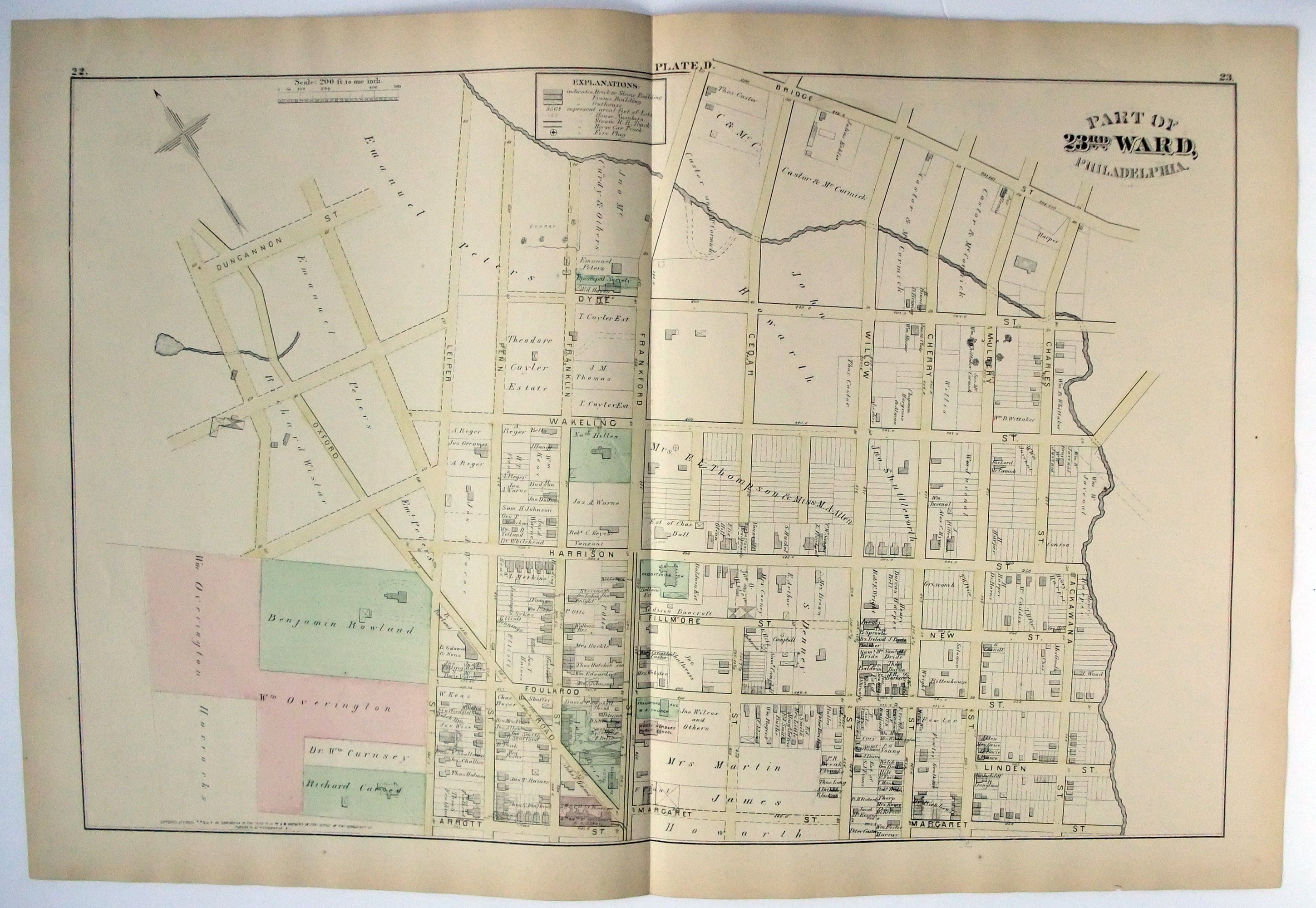 Antique 1876 Map, Frankford Philadelphia, PA - Etsy