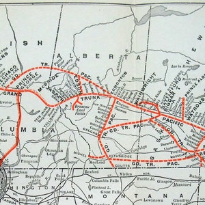 Grand Trunk Railroad Original 1914 System Map. Antique - Etsy