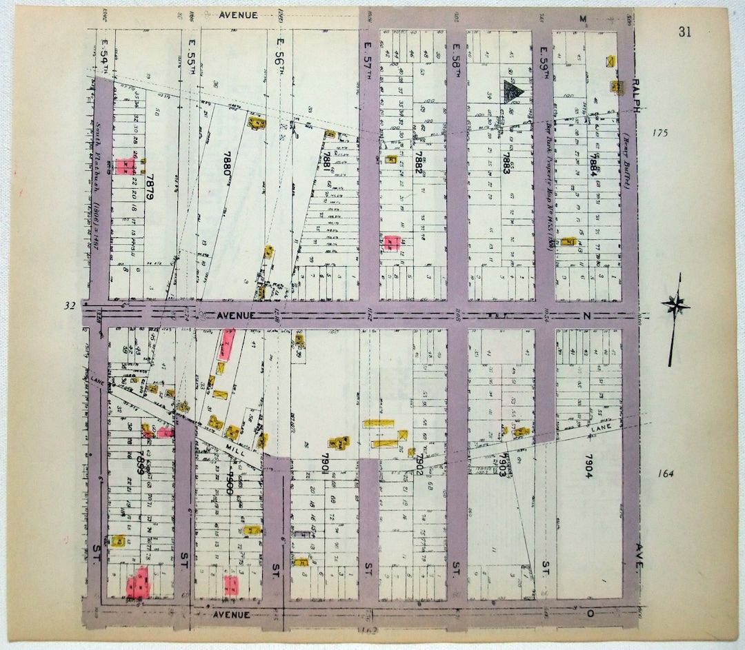 Part of Flatlands, Brooklyn - E48th St to Ralph Ave From Avenue M to ...