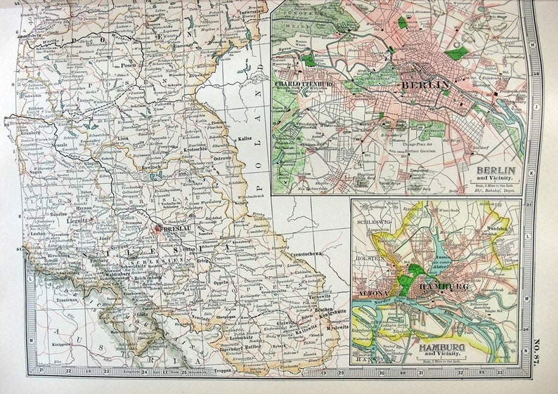 Eastern German Empire - Original 1902 Map by the Century Company ...