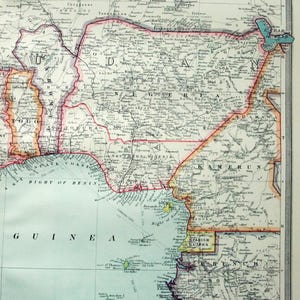 Original Map of Western Africa in the Colonial Era C1906 by George ...