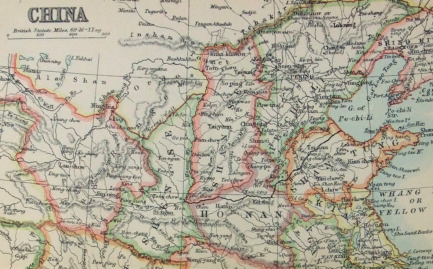 China Original 1893 Map by John Bartholomew. Antique | Etsy