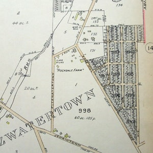 Large Original 1927 Map of Part of Fort Washington & Fitzwatertown ...
