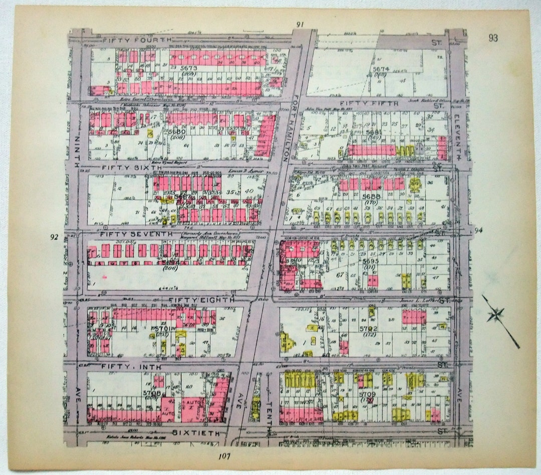 Part of Borough Park, Brooklyn - 9th to 13th Aves From 54th to 60th ...