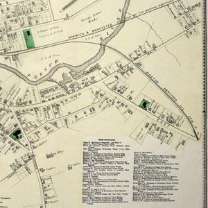 Webster, Massachusetts. Large 1870 Street Map by FW Beers. Hand Colored ...