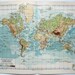 Oro-hydrographic Map of the World - Original 1905 by Meyers. German ...
