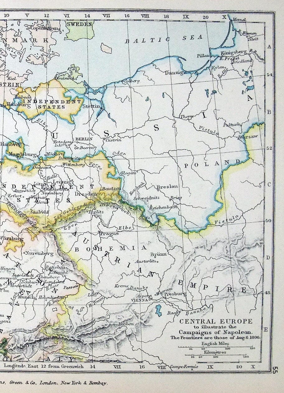 Vintage Map of Central Europe on August 6 1806 Published by | Etsy