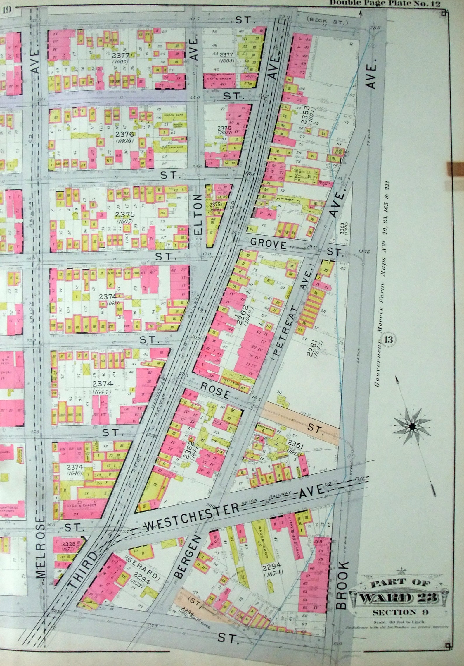 Huge Antique Map of Bronx NY Melrose From E 149th to E 156th - Etsy