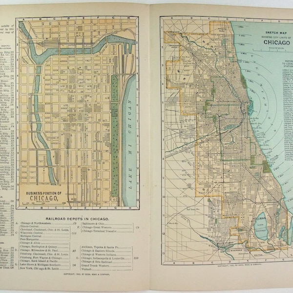 Chicago Vintage Map - Etsy
