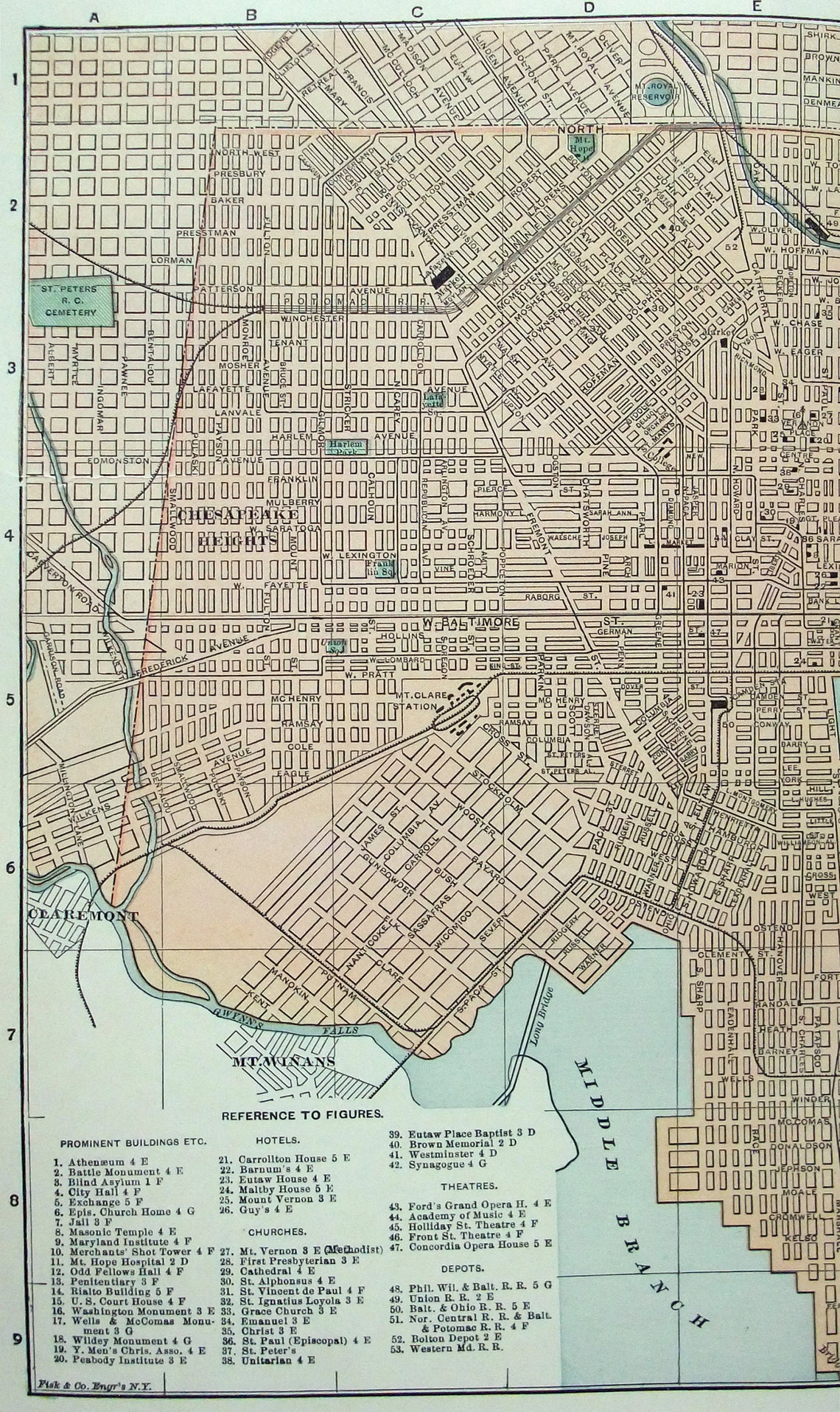 Baltimora Maryland Mappa originale delle strade e delle - Etsy Italia
