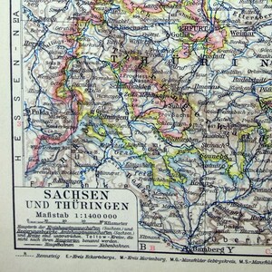 Original 1931 German Map of Saxony and Thuringia, Vintage - Etsy