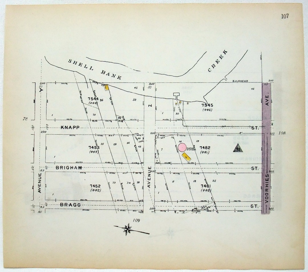 Sheepshead Bay Brooklyn 1922 Map: Avenue Y to Emmons Ave - Etsy