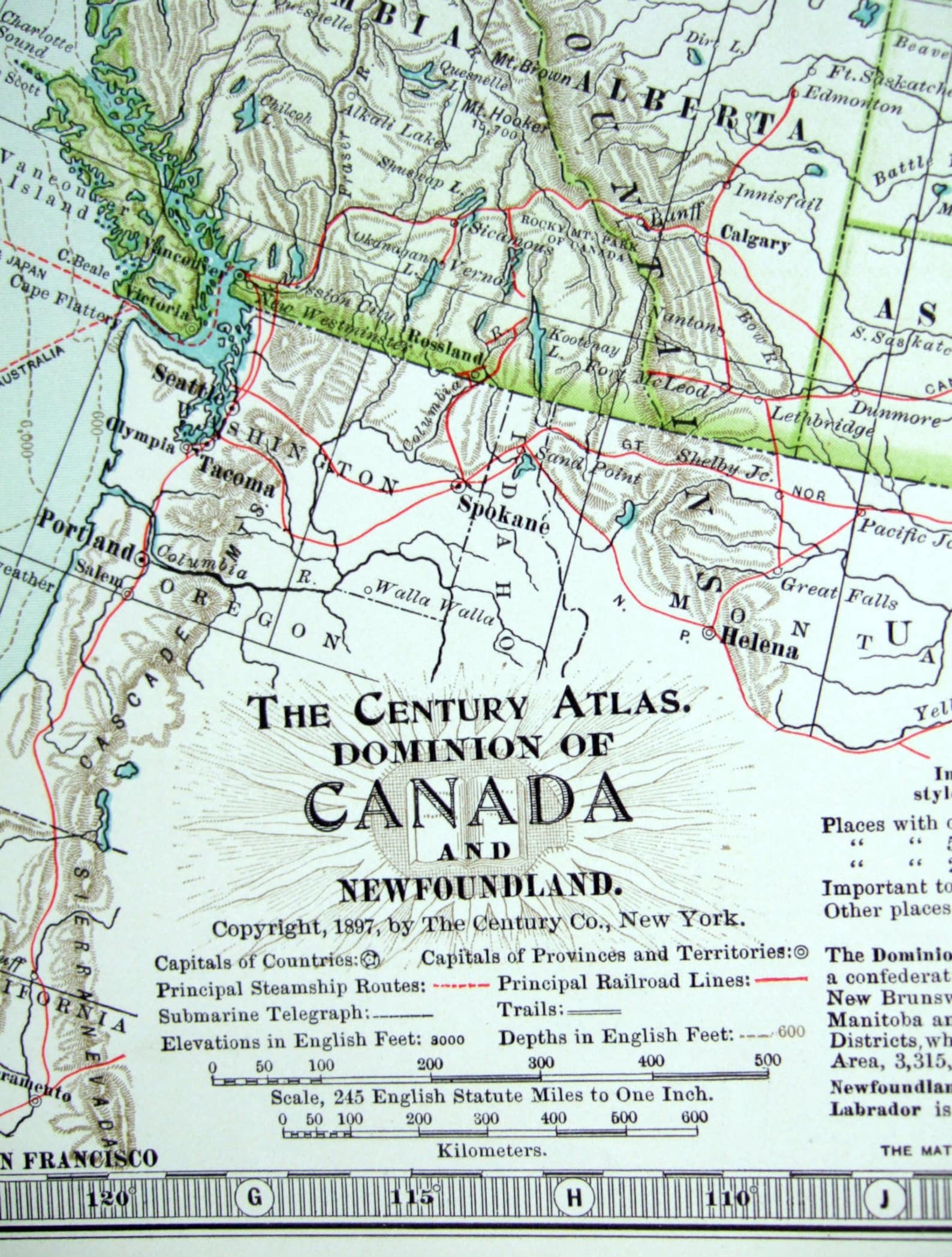 Dominion of Canada Original 1897 Map by the Century Company. | Etsy