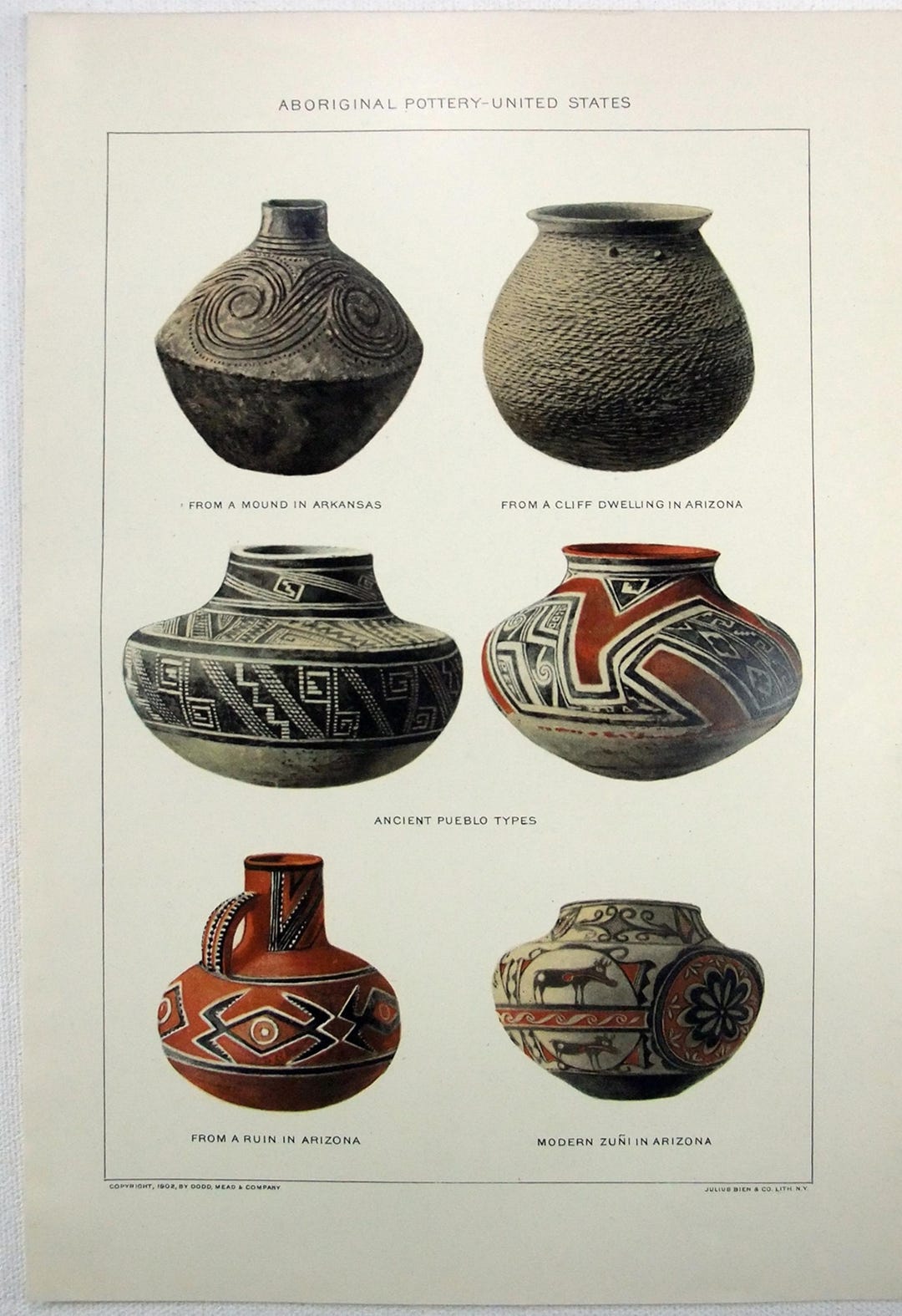 Aboriginal Pottery: Original 1902 Dated Stone Chromo-lithograph by ...