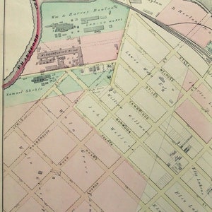 Large Original 1876 Map of SE Part of the Frankford Section of ...