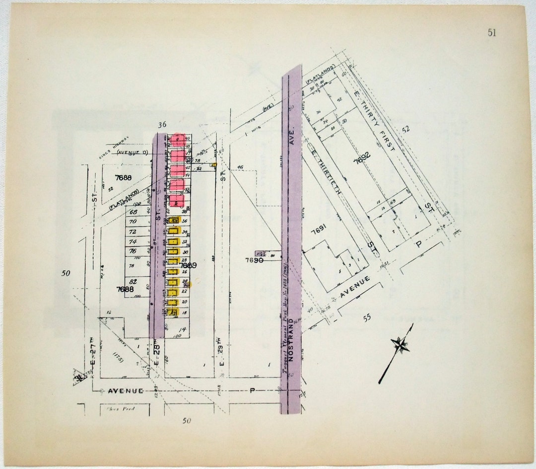 Antique 1922 Brooklyn Map Print: Marine Park & Madison, Belcher Hyde - Etsy