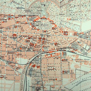 Original 1908 City Map of Karlsruhe, Baden-württemberg, Germany by ...