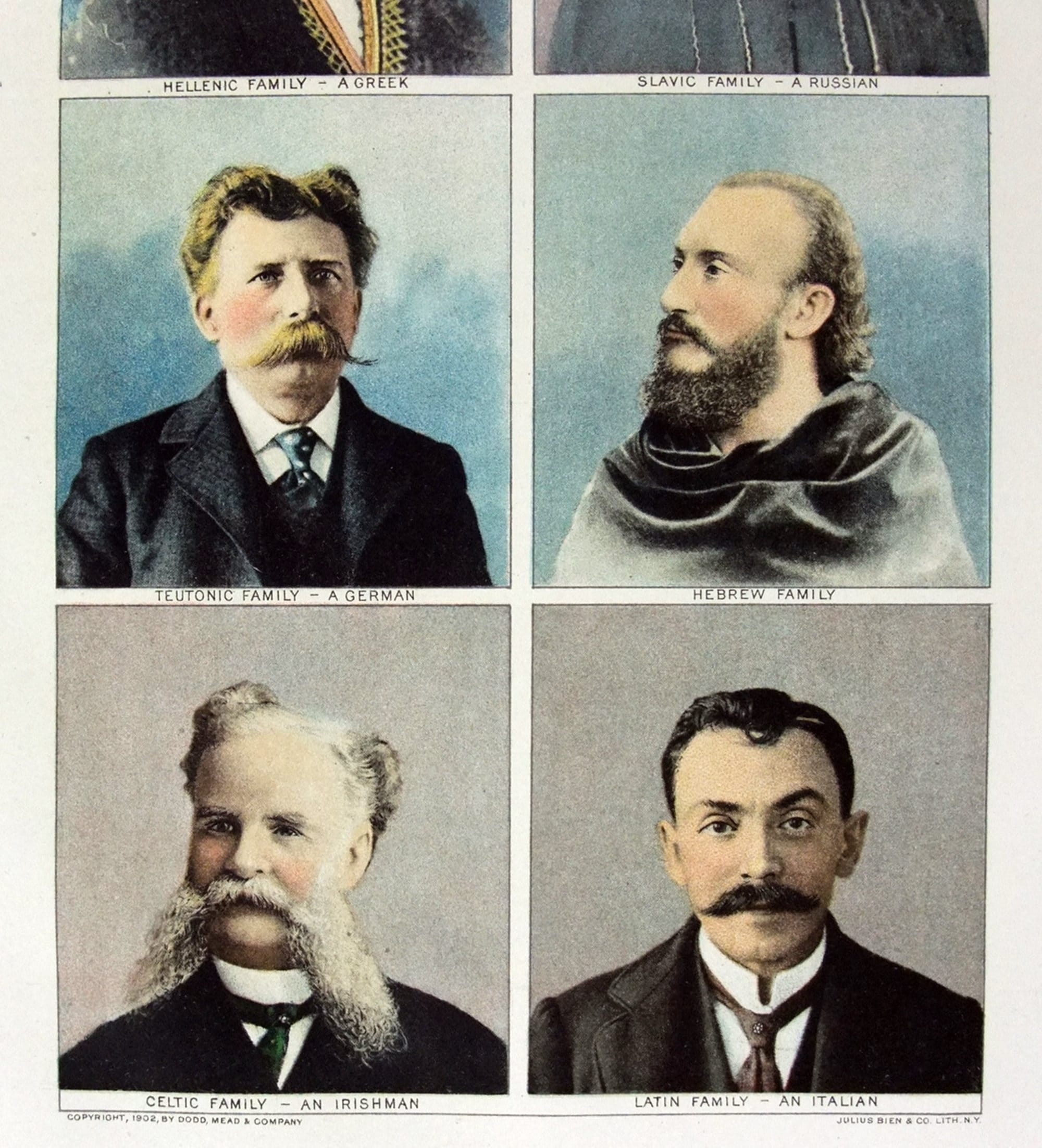 Prints Antique The White Races of Europe Original 1902 Dated Stone ...