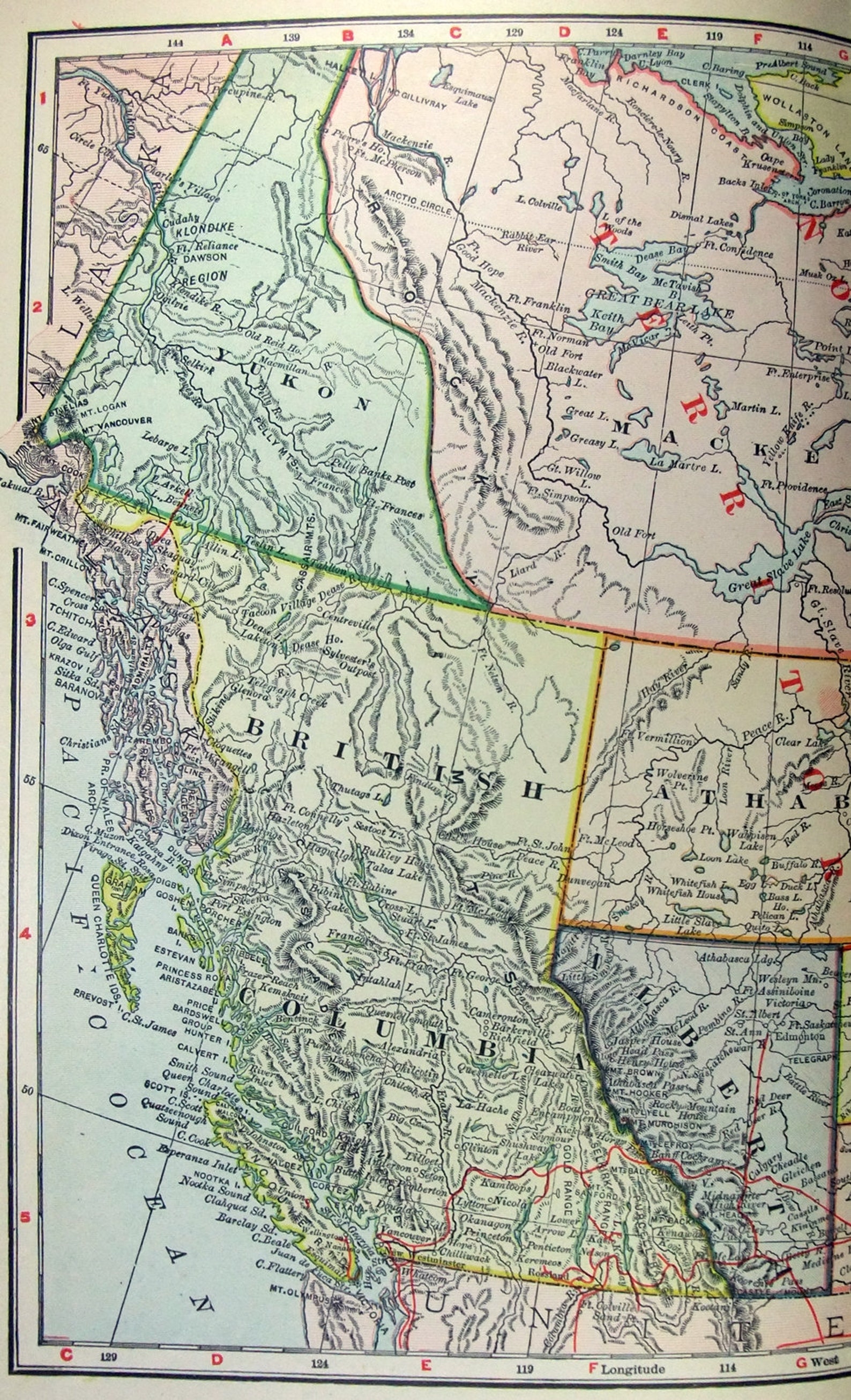 Original 1902 Map of Western Canada by Dodd Mead & Company. | Etsy