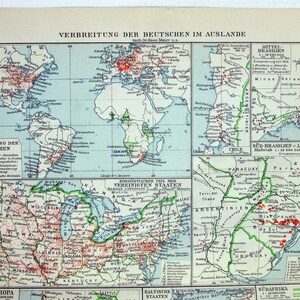 German Migration Original 1928 Ethnographic Map by Meyers. Vintage - Etsy