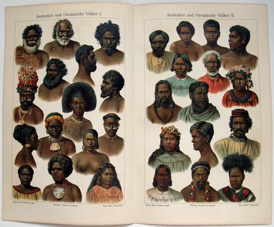 Australian & Pacific Islanders Original 1905 | Etsy