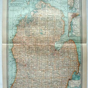 Original 1902 Map of Southern Michigan by the Century Company - Etsy