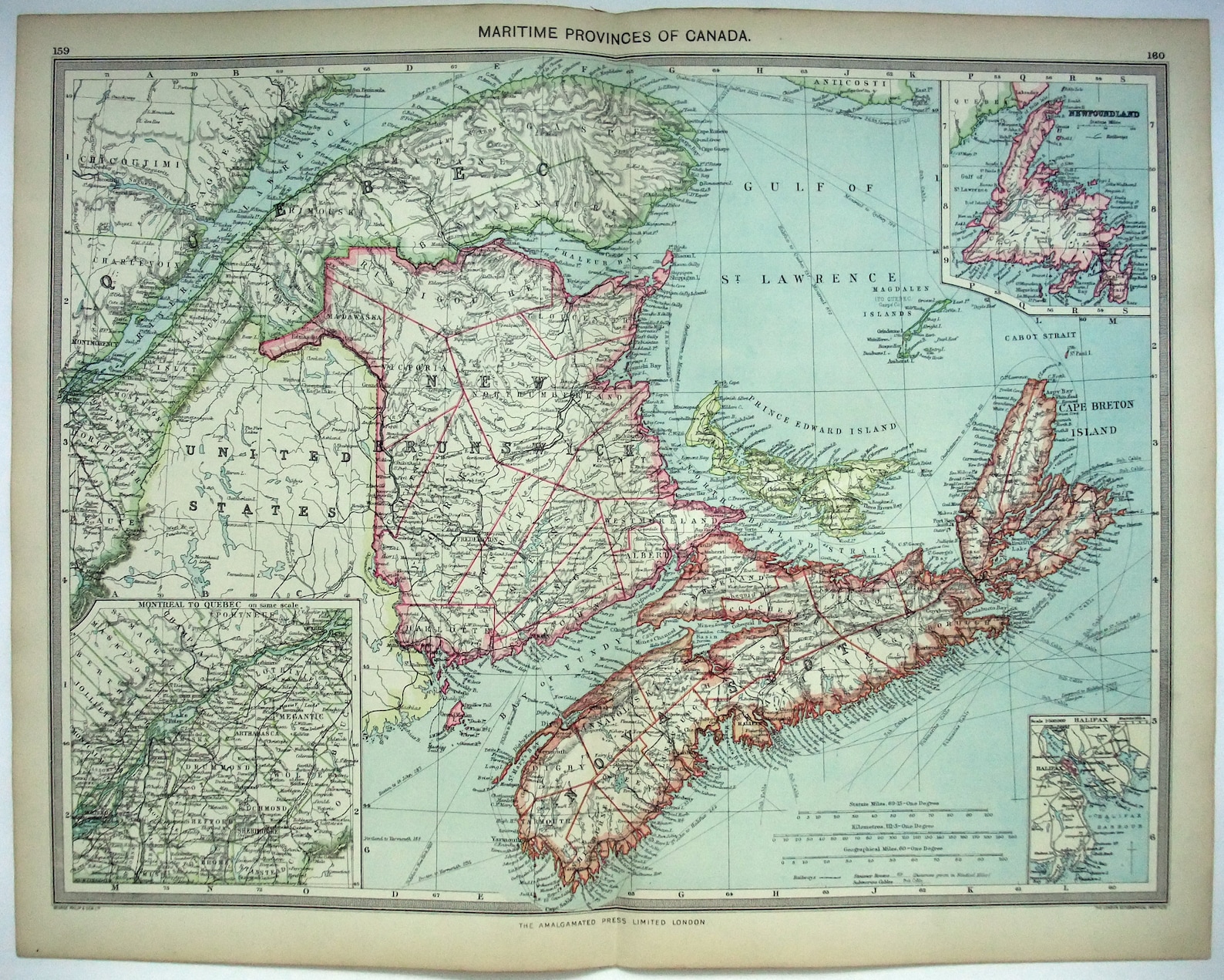 Canadian Maritimes Large Original Map C1907 by George - Etsy
