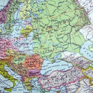 Europe - Original 1931 German Language Map by Meyers, Vintage - Etsy