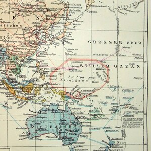 World Telegraph Network - 1909 German Language Map - Vintage Original ...