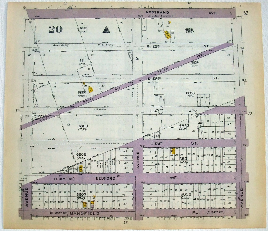 1922 Brooklyn Map Print: Madison & Homecrest, Belcher Hyde Antique - Etsy