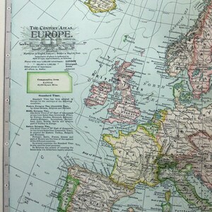 Original 1902 Map of Europe by the Century Company. Antique - Etsy