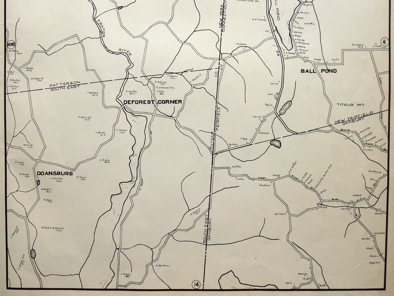 Ball Pond CT & Putnam Lake NY Large Original 1931 Map by - Etsy UK