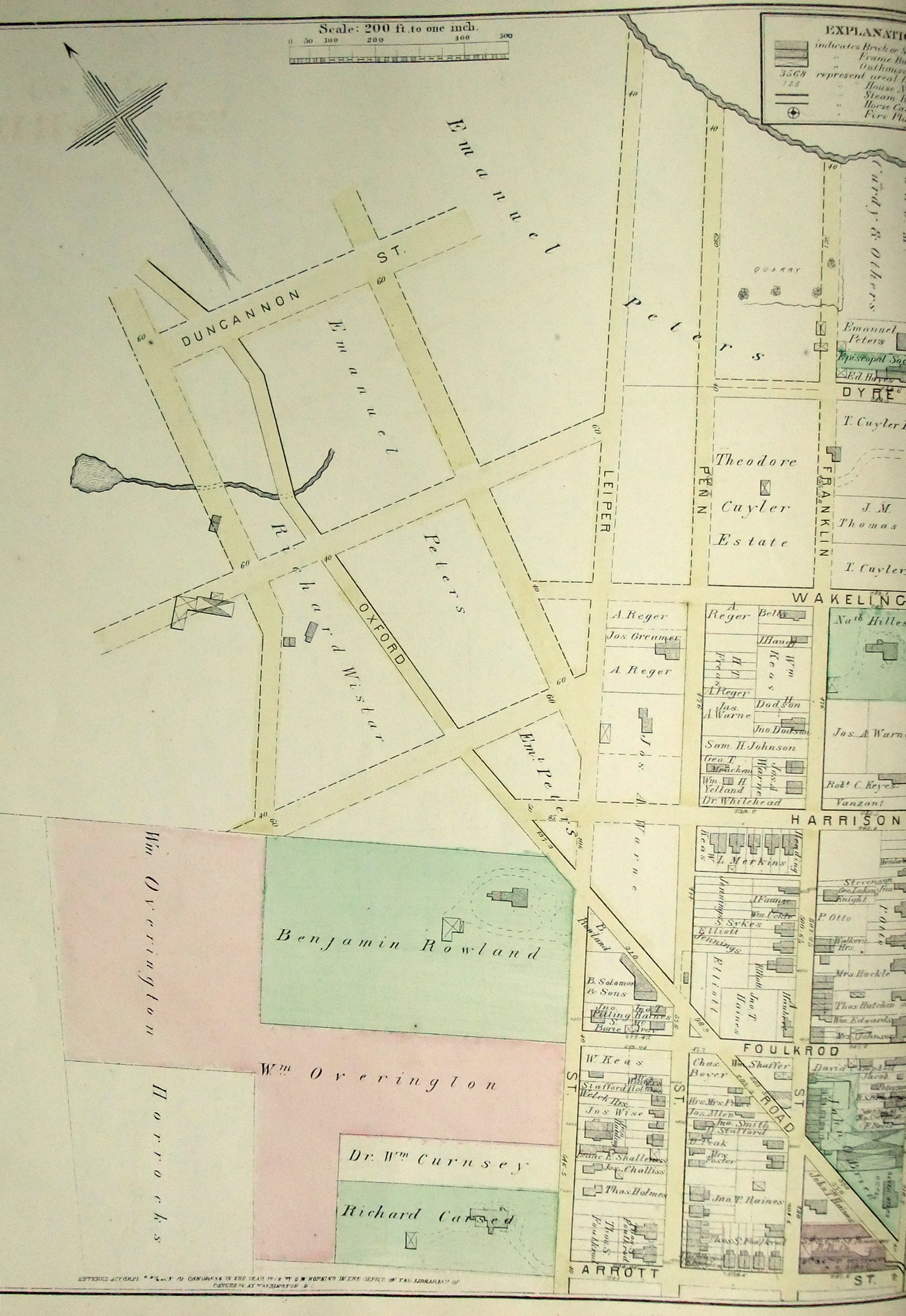 Antique 1876 Map, Frankford Philadelphia, PA - Etsy