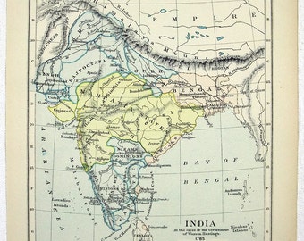 1937 India Antique Map. Old Map of India. Historical Print. - Etsy