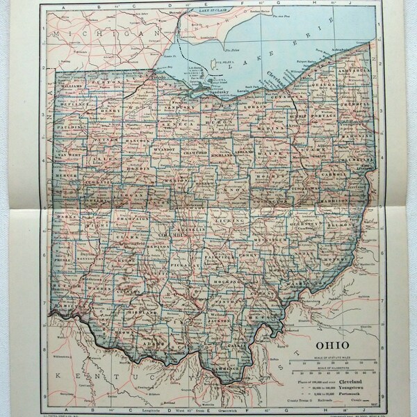 Antique Ohio Maps - Etsy