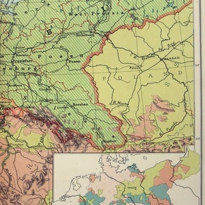 Germany - Original 1901 Physical Map by Longmans Green. Antique ...