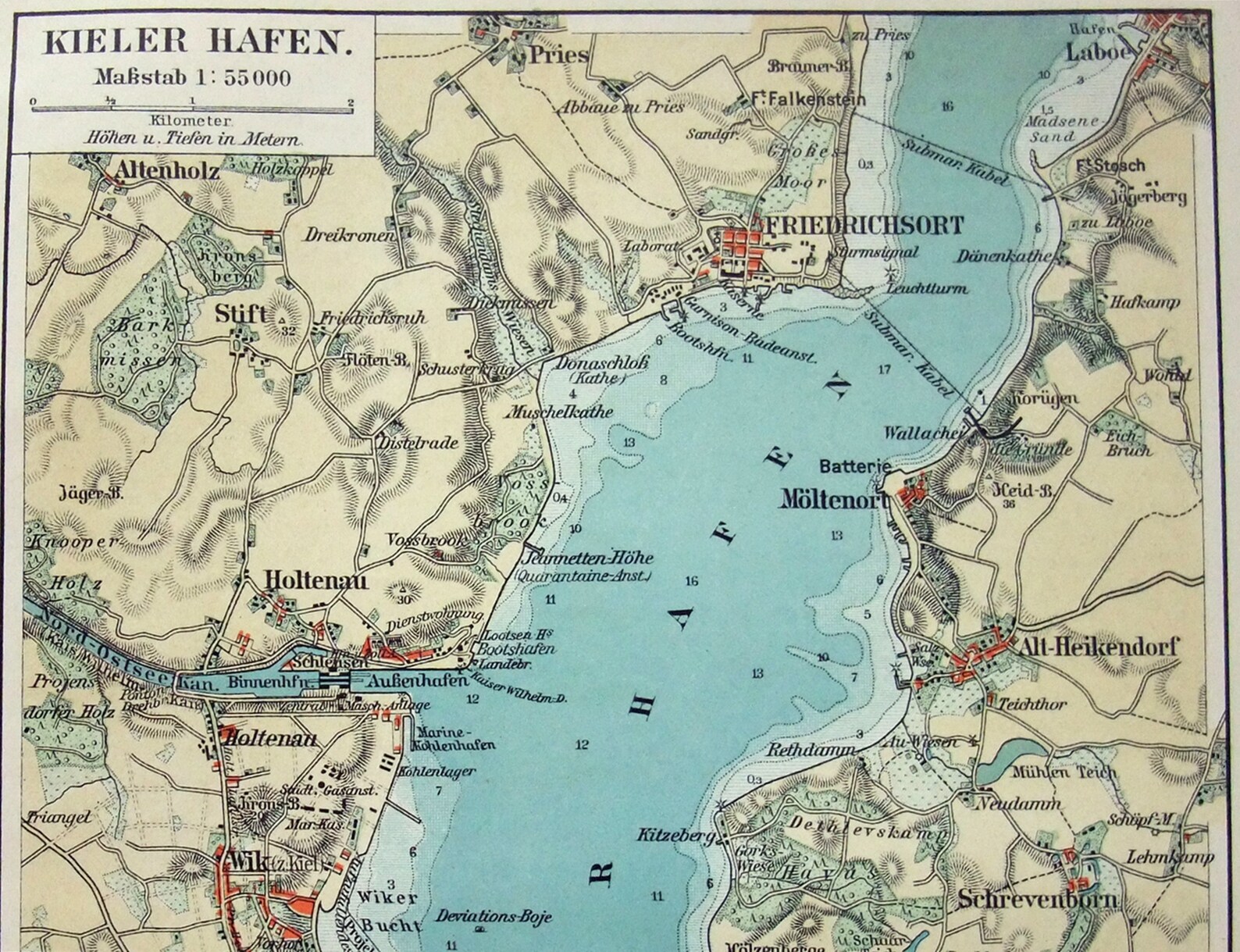 Kiel Harbor Germany Original 1906 City Map by Meyers. | Etsy