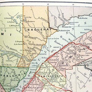 Original 1898 Map of Quebec, Canada by Dodd Mead & Company - Etsy