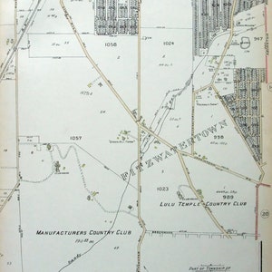 Large Original 1927 Map of Part of Fort Washington & Fitzwatertown ...