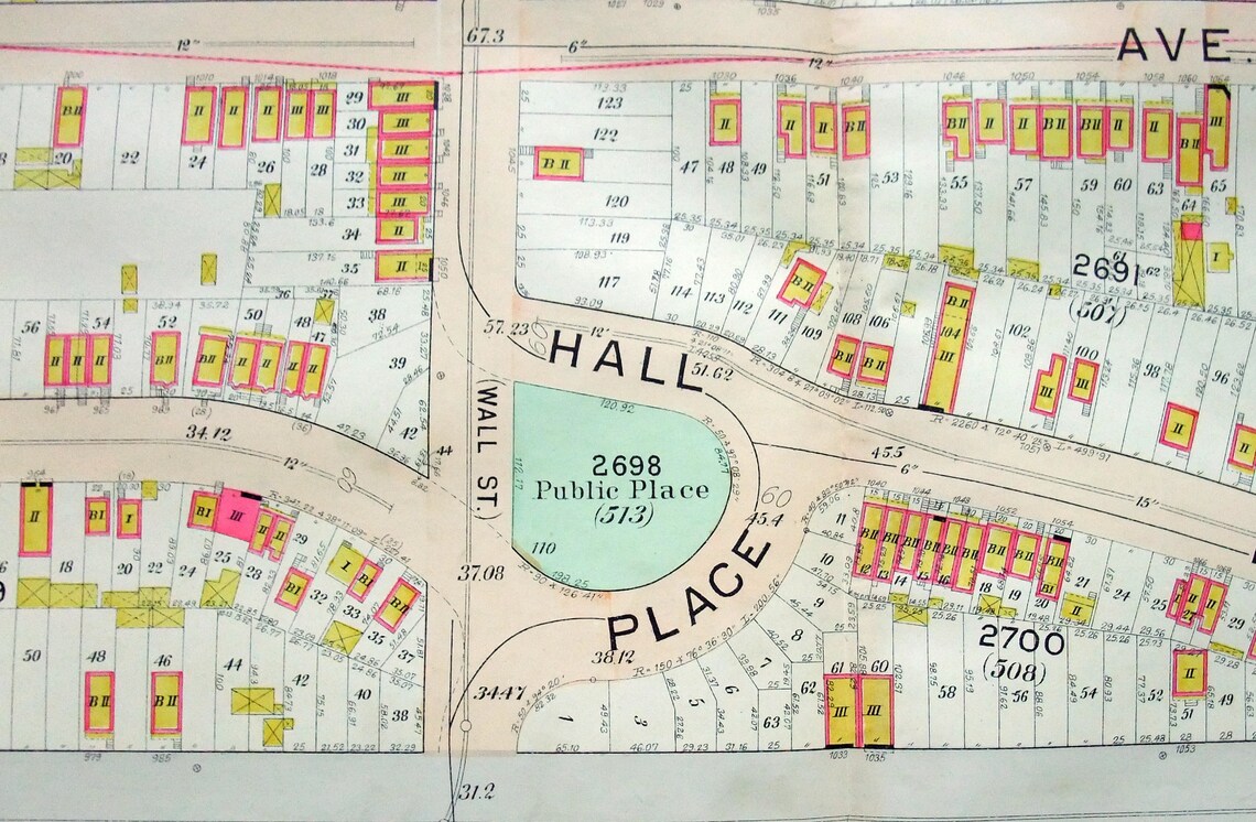 Huge Antique Map of Bronx NY - Donegan St to Home From Prospect to ...
