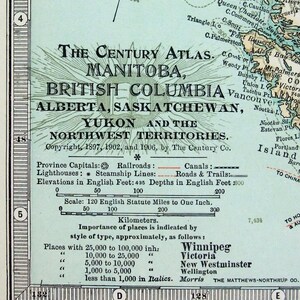 Western Canada - Original 1902 Map by the Century Company. Antique - Etsy