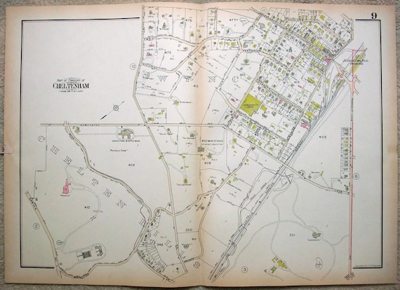 Large Original 1927 Map of Parts of Wyncote & Chelten Hills | Etsy