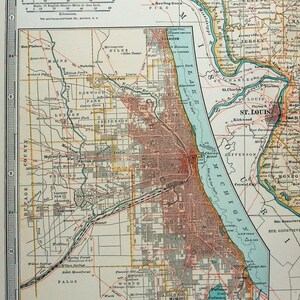 Original 1902 Map of Southern Illinois by the Century Company. Antique ...