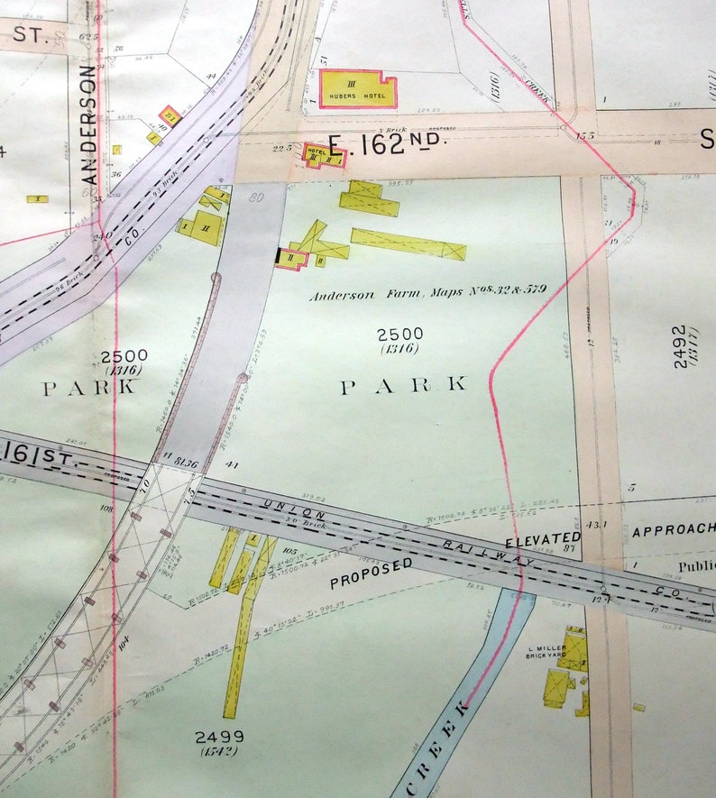 Yankee Stadium Area Huge Original Map of Bronx NY. E 157th | Etsy