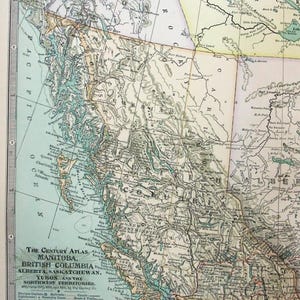 Western Canada - Original 1902 Map by the Century Company. Antique - Etsy