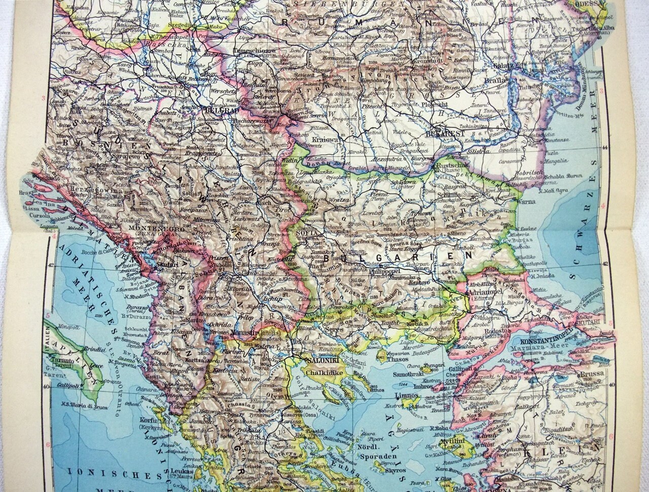 Original 1931 German Language Map of the Balkan States | Etsy