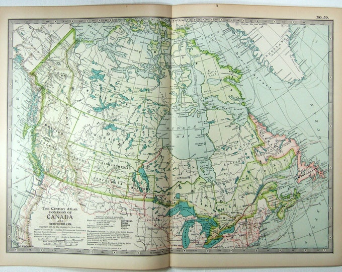 Dominion of Canada Original 1897 Map by the Century Company. - Etsy