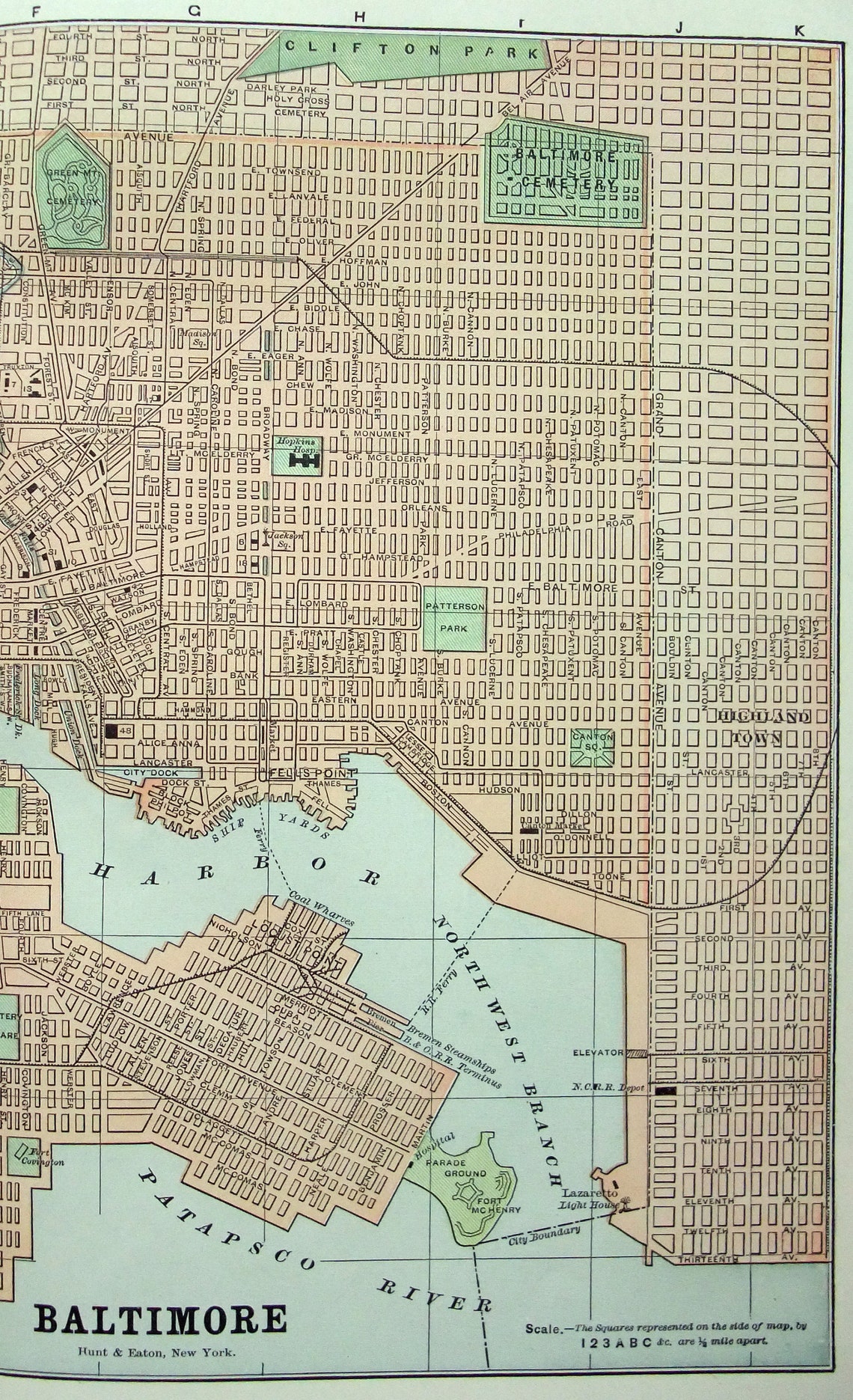 Baltimora Maryland Mappa originale delle strade e delle - Etsy Italia